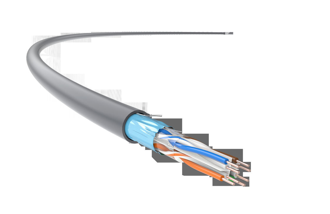 FTP 23AWG Ethernet CAT 6A Cable Solid Bare Copper PVC Jacket