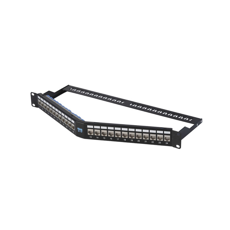 FTP Network Shielded Patch Panel 1 U Angled Patch Panel V Type 24 Port