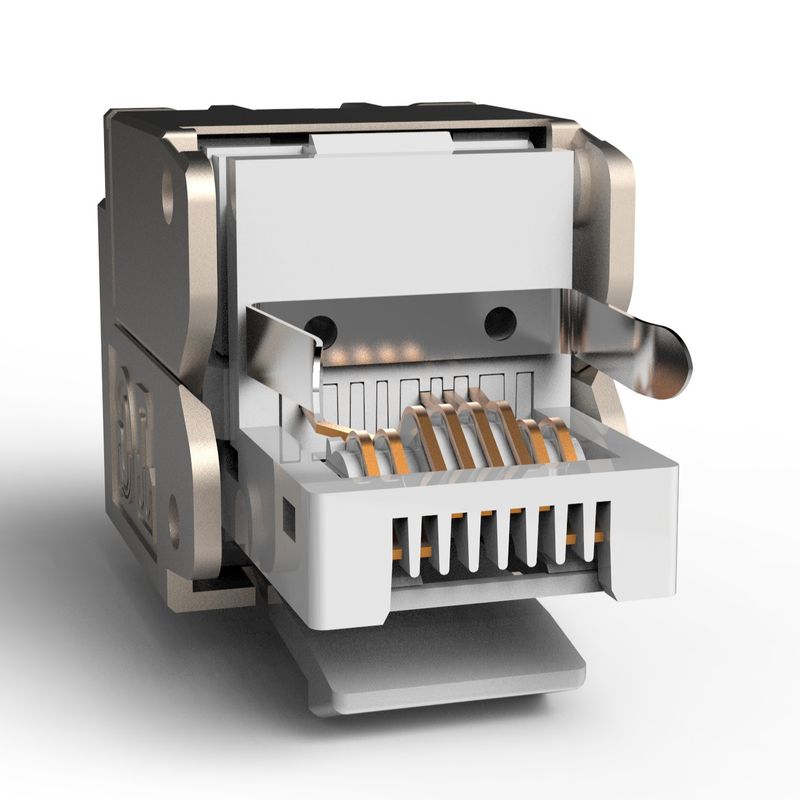 UTP CAT6A Keystone Jack Toolless RJ45 Socket 50u Inch Gold Plated