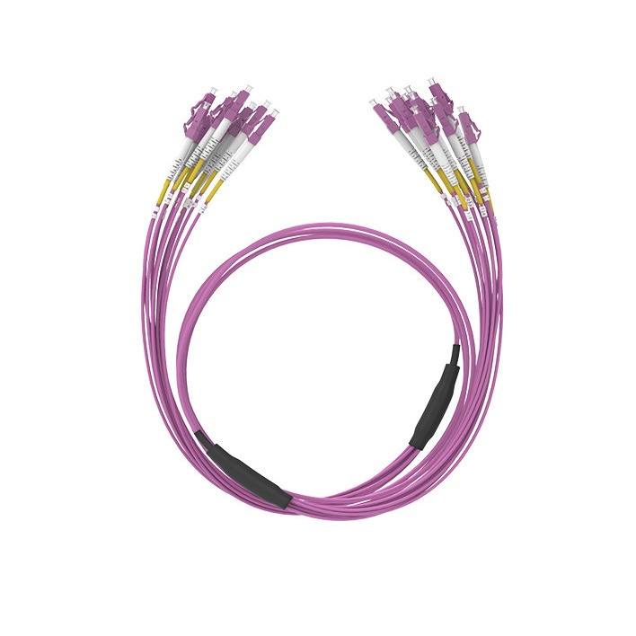 OM4 Optical Breakout Pre Terminated Cable 12 Cores LC-LC Fanout Cable
